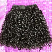 China Pissy Pixie Curl Double Drawn Human Hair Bundles Afro Bulk Hair 3Pcs for sale