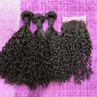 China 12A Super Double Drawn Funmi Kinky Curly Hair Bundles Brazilian Human Hair Extensions 100g 10-26inch for sale