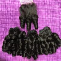 China 12A Double Drawn Raw Virgin Brazilian Funmi Curl Hair 100g 10-26inch Bouncy Curly Pissy Egg for Lagos for sale