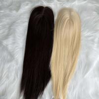 China European Straight 0.11 Lace Front Topper 613 Blonde Human Hair Wig for Women for sale