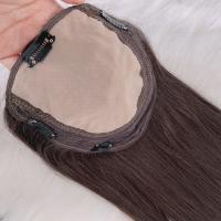 China 140% Density Brown Silk Base Human Hair Topper for Women 10-30 Inch Remy Hair Clip On for sale
