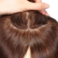 China 150g 10A Virgin Human Hair Topper Women Middle Part Hair Replacement 16 Inch for sale