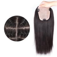 China 150g 10A Virgin Human Hair Topper Women Middle Part Hair Replacement 16 Inch for sale