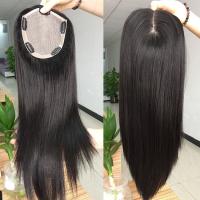 China Natural Black Permanent Women Toupee 100% Human Hair Wig Topper 10-20 Inch for sale