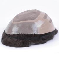 China Bond 100% Human Hair Toupee Mens Wig Fino Mono Lace PU Durable Capillary Prosthesis 8x10 inch 130% Density for sale