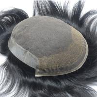 China Realistic Indian Men Toupee Human Hair Wig 60g-65g OEM Bulk 8 Inches for sale