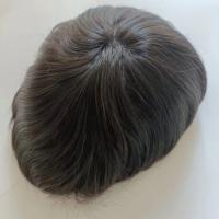 China 100% Human Hair V Loop Mens Topper Hairpiece Real Hair Ultra Thin 6 Inch 50g for sale