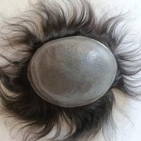 China 100% Human Hair V Loop Mens Topper Hairpiece Real Hair Ultra Thin 6 Inch 50g for sale