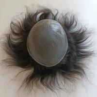 China 100% Human Hair V Loop Mens Topper Hairpiece Real Hair Ultra Thin 6 Inch 50g for sale