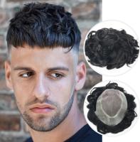 China 8x10 Inch Real Human Hair Wig for Men Full Lace Hair System Toupee 6 Inches for sale