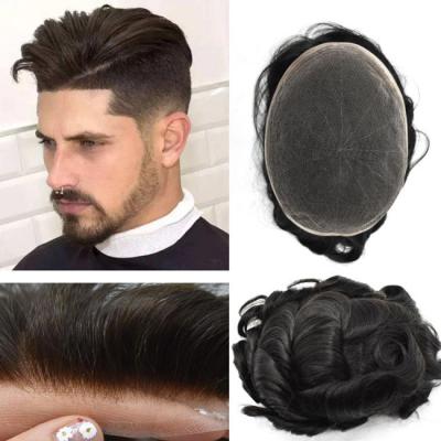 China Full Swiss Lace Men Toupee Human Hair Super Thin 8inch ODM Customizable for sale