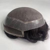 China 100% Raw Virgin Human Hair Mono Men Toupee Full PU Hair Topper 6 inch 65-75g for sale