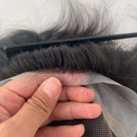 China 100% Raw Virgin Human Hair Mono Men Toupee Full PU Hair Topper 6 inch 65-75g for sale