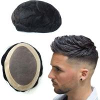 China 100% Raw Virgin Human Hair Mono Men Toupee Full PU Hair Topper 6 inch 65-75g for sale