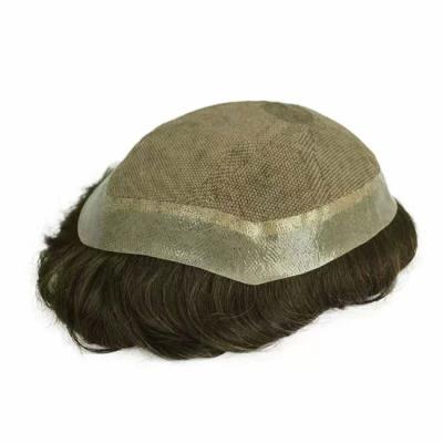 China 1B Real Human Hair Toupee Fine Mono Prosthesis 6x9 7x10 Lace Base for Men for sale