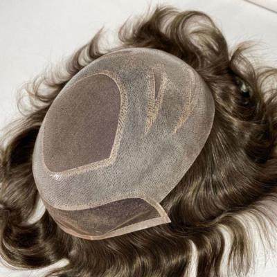 China 6 Inches Human Hair Mens Toupee Mono Lace Wig Silk Base Closure 4x18 cm for sale