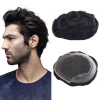 China Neobeauty Mens Toupee Human Hair Long Wig Q6 Base 6x8 PU Lace Hair System 50g for sale