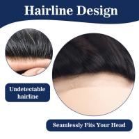 China Neobeauty Mens Toupee Human Hair Long Wig Q6 Base 6x8 PU Lace Hair System 50g for sale