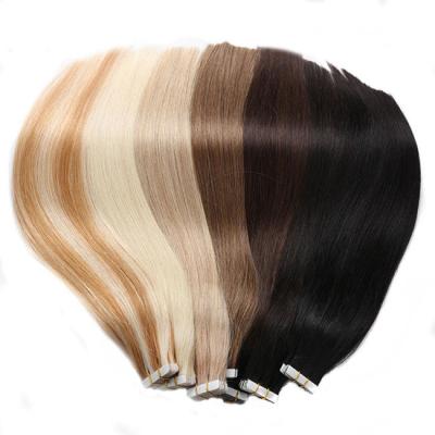China 100% Virgin Human Hair Tape In Extensions 12-26 Inch Full Cuticle Double Sided Adhesive Bulk for sale
