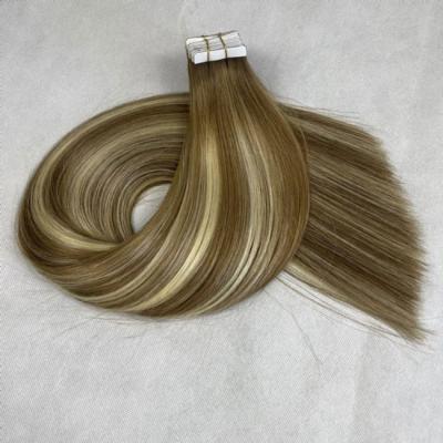 China Natural Remy Brown Tape In 99J Hair Extensions 14-26 Inch Invisible Injected 100% Human Hair for sale