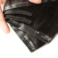 China 12A Raw Virgin Human Hair Clip In Extensions Natural Color Narrow PU Seamless 100g 8-32 inch for sale