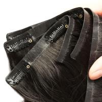 China 12A Raw Virgin Human Hair Clip In Extensions Natural Color Narrow PU Seamless 100g 8-32 inch for sale