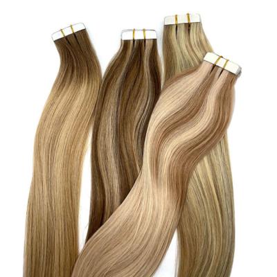 China 100% Virgin Remy European Tape Human Hair Extensions Invisible Double Drawn 12-32 Inch 50g for sale