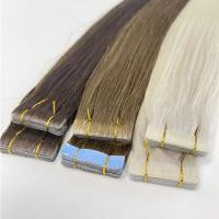 China Invisible Weft Human Hair Extensions Grey Brown Tone Hand Tied 14-24 Inch for sale