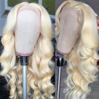 China 180 Density Raw Indian Virgin Hair Wig 13x6 613 Blonde Body Wave HD Transparent Lace Frontal 10-30 Inch for sale