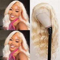 China 180 Density Raw Indian Virgin Hair Wig 13x6 613 Blonde Body Wave HD Transparent Lace Frontal 10-30 Inch for sale