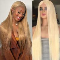 China 180 Density Raw Indian Virgin Hair Wig 13x6 613 Blonde Body Wave HD Transparent Lace Frontal 10-30 Inch for sale