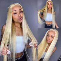 China 180 Density Raw Indian Virgin Hair Wig 13x6 613 Blonde Body Wave HD Transparent Lace Frontal 10-30 Inch for sale