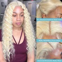 China 613 Color Deep Wave Human Hair Wig 13x4 Lace Frontal Brazilian Virgin Cuticle Aligned 8-36 Inch for sale