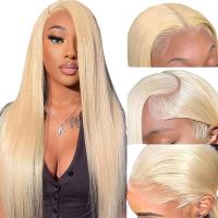China 13x6 HD Full Lace 613 Blonde Wig Raw Human Hair with Baby Hair 150% Density for sale
