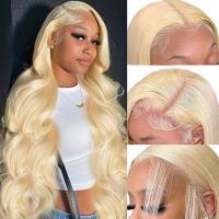 China 13x6 HD Full Lace 613 Blonde Wig Raw Human Hair with Baby Hair 150% Density for sale