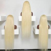 China Unprocessed Human Hair 613 Blonde Wig Transparent Lace Front Wig 8-22 inch Straight Body Wave for sale
