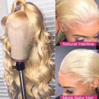 China 100% Raw Human Hair Wig 613 Blonde Lace Closure Cuticle Aligned 10-30 Inch for sale