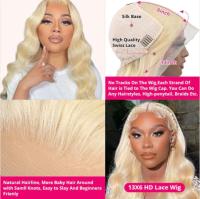 China 100% Raw Human Hair Wig 613 Blonde Lace Closure Cuticle Aligned 10-30 Inch for sale