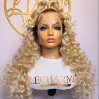 China 100% Raw Human Hair Wig 613 Blonde Lace Closure Cuticle Aligned 10-30 Inch for sale