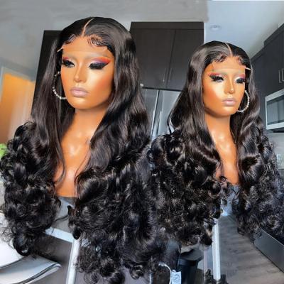 China Hand Made Peruvian Human Hair Lace Front Wig Body Wave 8 to 32 Inches Elastic Band for sale
