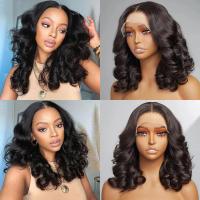 China Customized Peruvian Human Hair Lace Wig 8-32 Inches Free Logo Design for sale