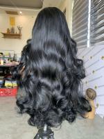 China Peruvian Human Hair Front Lace Wig 150G-300G Hand Made 8-32 Inches for sale