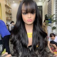 China 150G-300G Body Wave Human Hair Lace Wig 8-32 Inches Custom Logo Elastic Band for sale