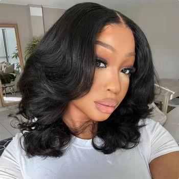 China Front Lace Human Hair Wig Customized Package 150G-300G Hair Weight Body Wave Peruvian Virgin Hair for sale