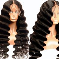 China Peruvian Human Hair Lace Wig Body Wave 150-300g Hand Made Swiss Lace for sale