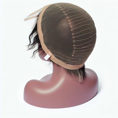 China Handmade Human Hair Lace Wig 150-300g 8-32 Inches Elastic Band OEM for sale