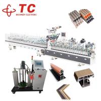 China TC Machinery Company Low Price PVC Film Speaker Board PUR Hot Glue Profile Wrapping Machine for sale