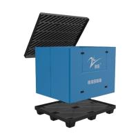 China 100L Blue PP Corrugated Pallet Box Foldable Coaming Container Bins for sale