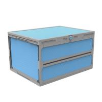 China Blue 300kg Loading Plastic Coaming Box Coreflute Collapsible Plastic Pallet Box for sale