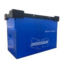 China Blue 300kg Loading Plastic Coaming Box Coreflute Collapsible Plastic Pallet Box for sale
